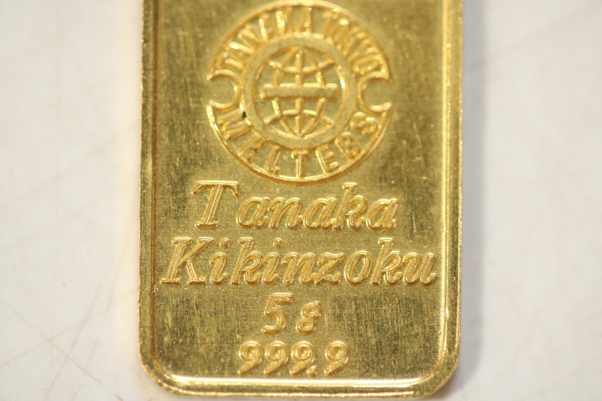 Yahoo!オークション - T740 純金プレート 5g K18金具 田中貴金属 ゴー...