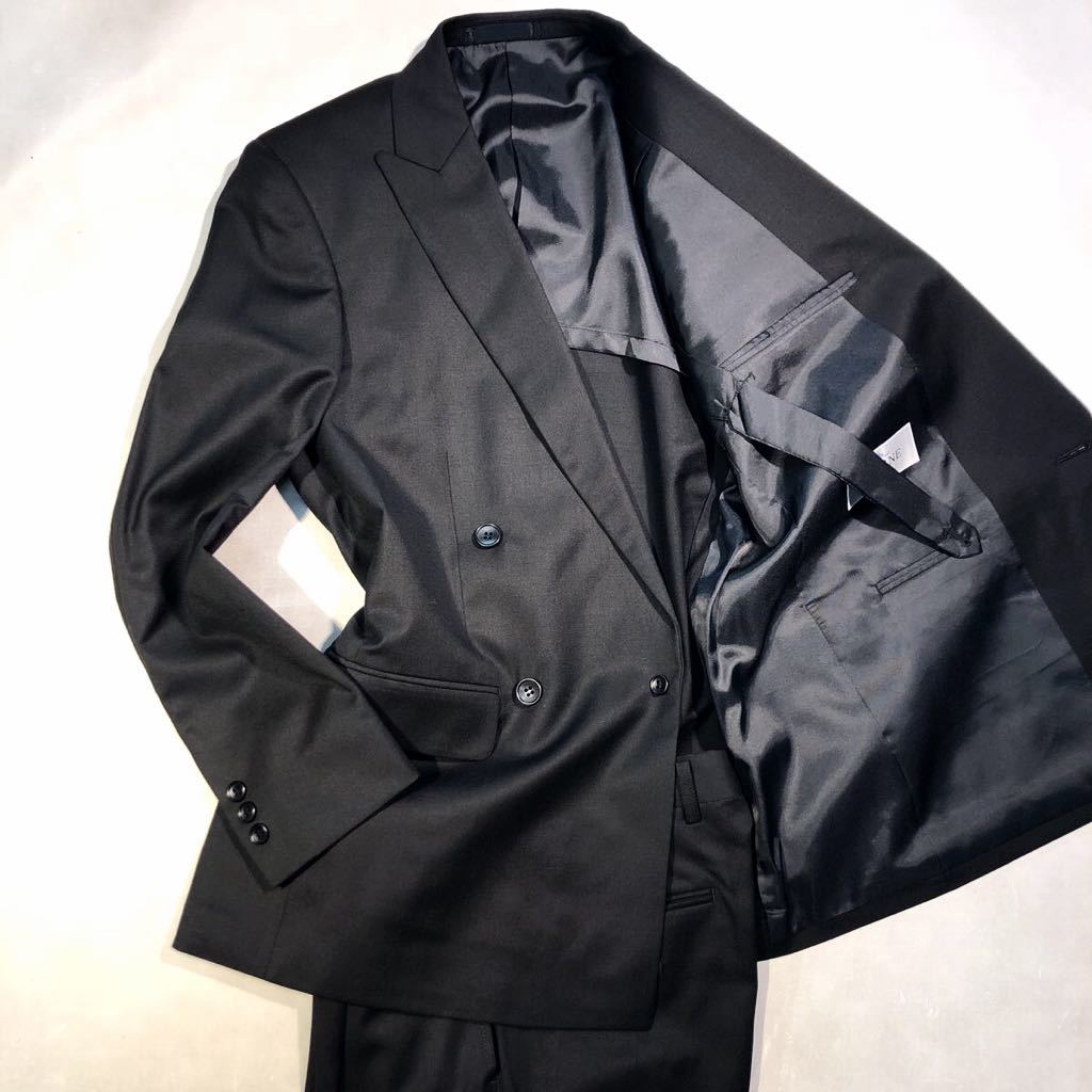 Yahoo!オークション - 新品【サイズA4 S 真っ黒 礼服】4Bダブルスーツ ...