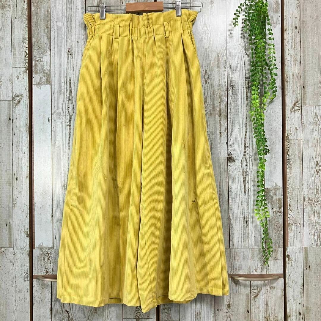 Yahoo!オークション - yul ヨル ガウチョパンツ イエロー コーデュロ...