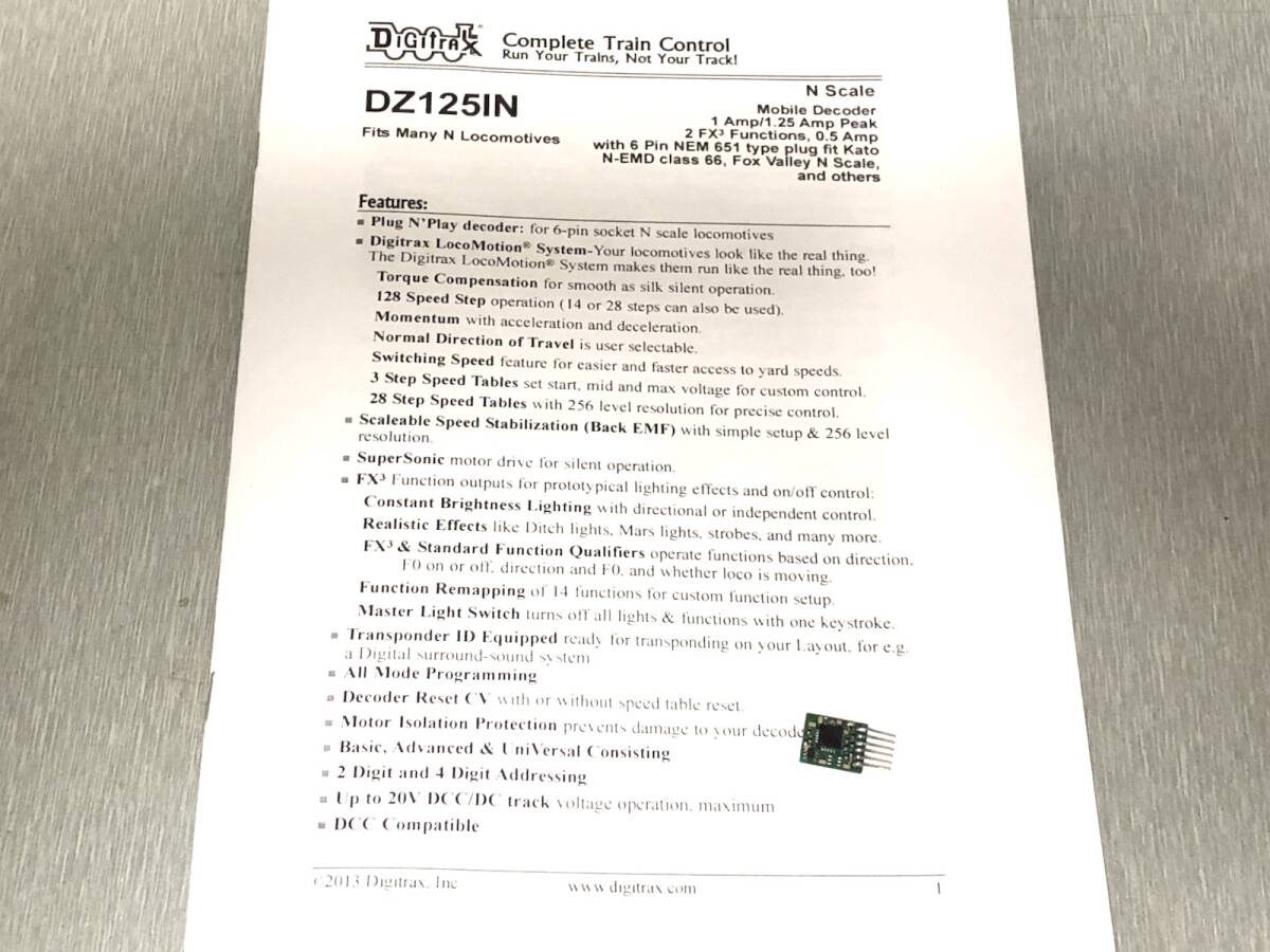 Yahoo!オークション - DCC デコーダー DZ125IN（Digitrax）