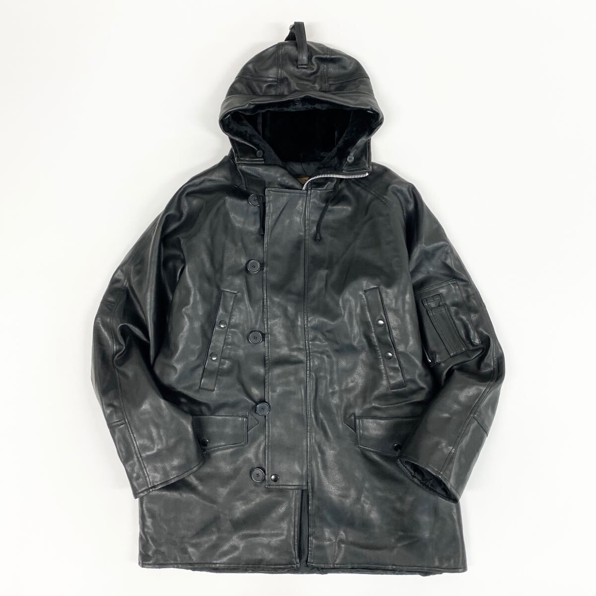Yahoo!オークション - Hb17 GARAM グラム レザーロングジャケット フー...