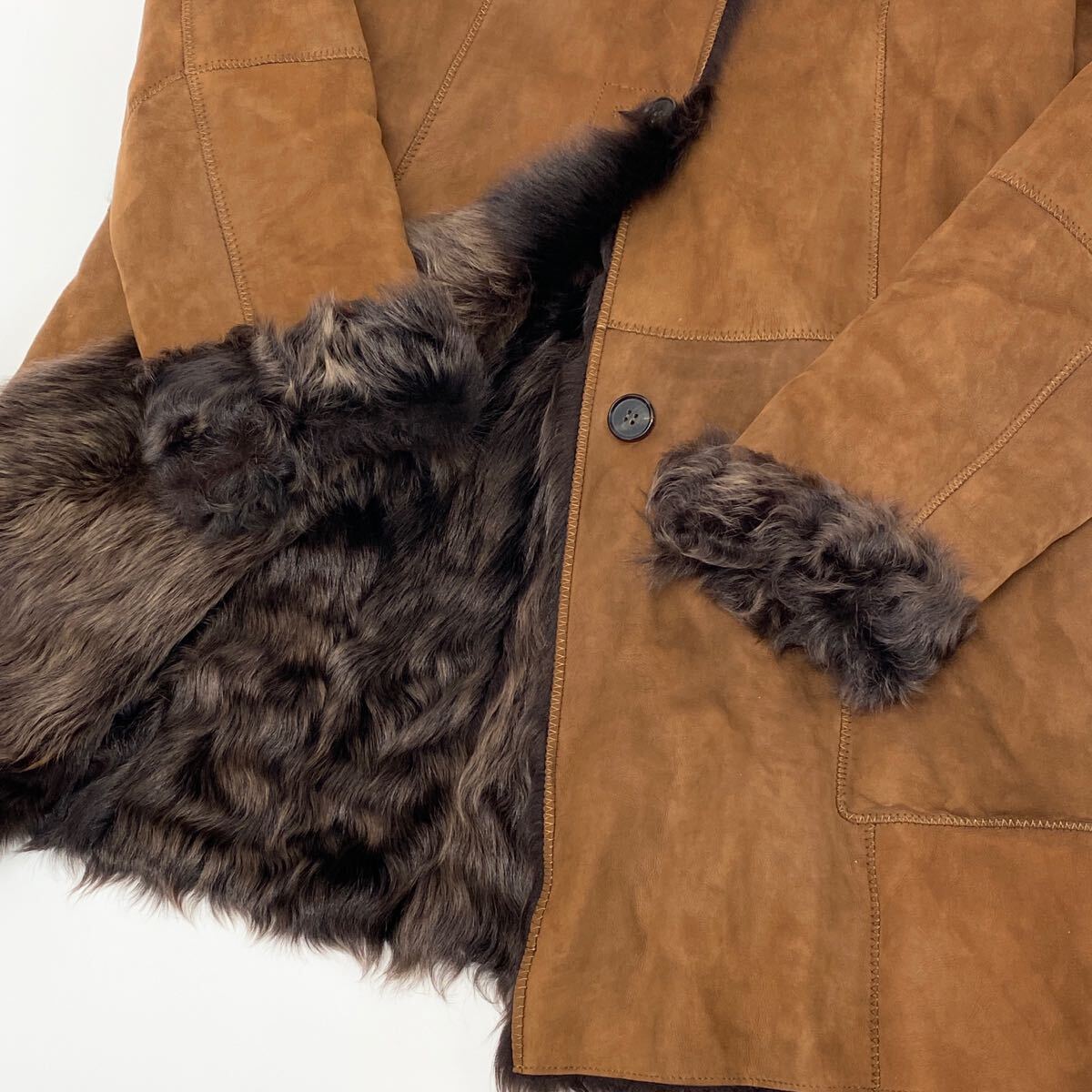 Yahoo!オークション - b28-8 最高級毛皮 チキャンラム ラムコート セミ...