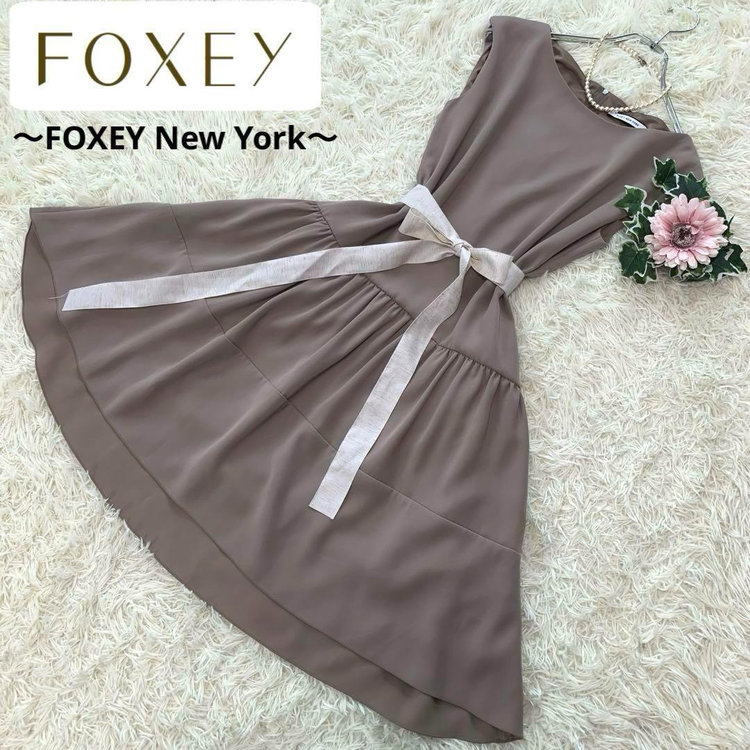 Yahoo!オークション - 美品 FOXEY【ティアード調 BELTED ロングワンピ...