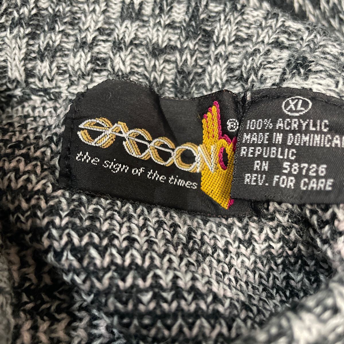 Yahoo!オークション - 90's SASSON ニットセーター 古着 XLサイズ グレ...