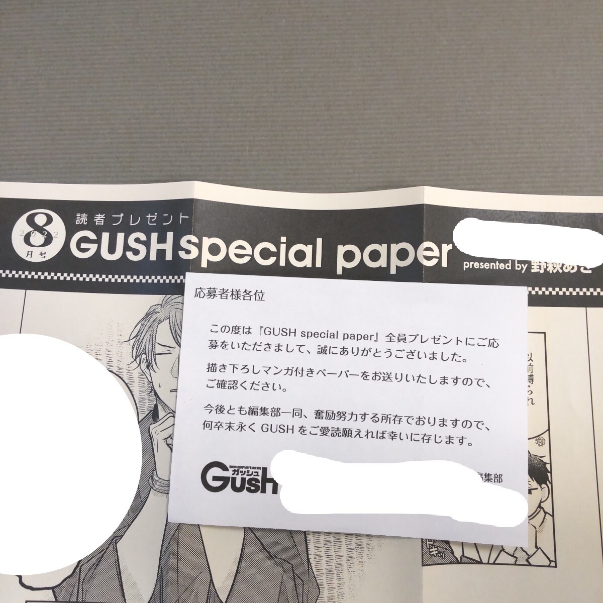 Yahoo!オークション - GUSH 2022.8月号 全サペーパー 恋かどうかは抱い...