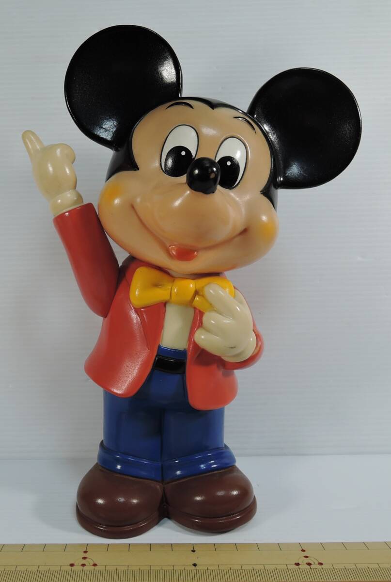 Yahoo!オークション - Y09 レトロ ミッキーマウス ソフビ 貯金箱 高さ...