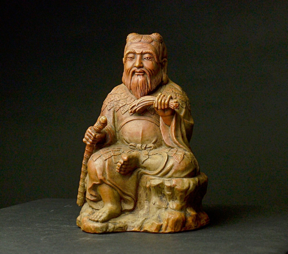 Yahoo!オークション - 【YB】木彫人物像 中国古玩骨董IW12