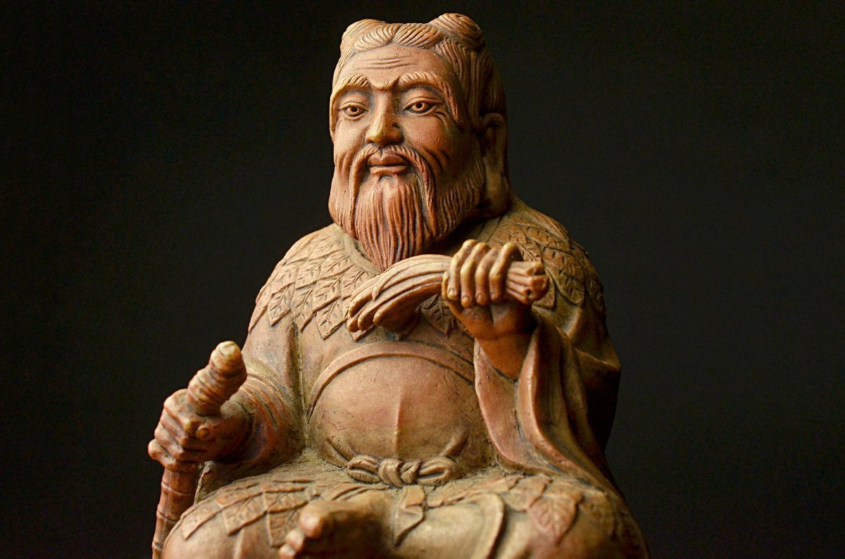 Yahoo!オークション - 【YB】木彫人物像 中国古玩骨董IW12