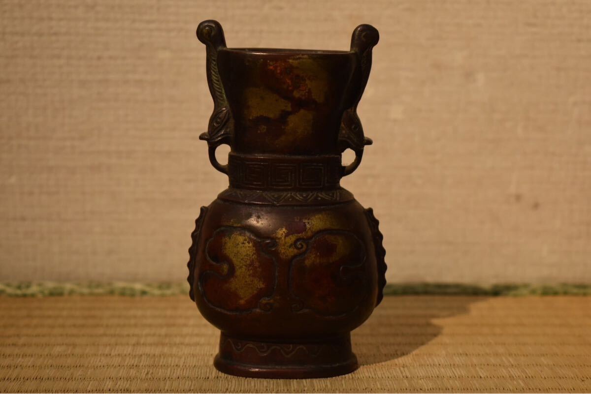 Yahoo!オークション - 【GE】Z94【コレクター所蔵品】時代 銅鍍金花瓶/...