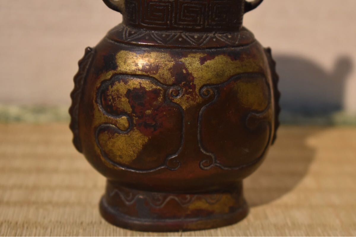 Yahoo!オークション - 【GE】Z94【コレクター所蔵品】時代 銅鍍金花瓶/...