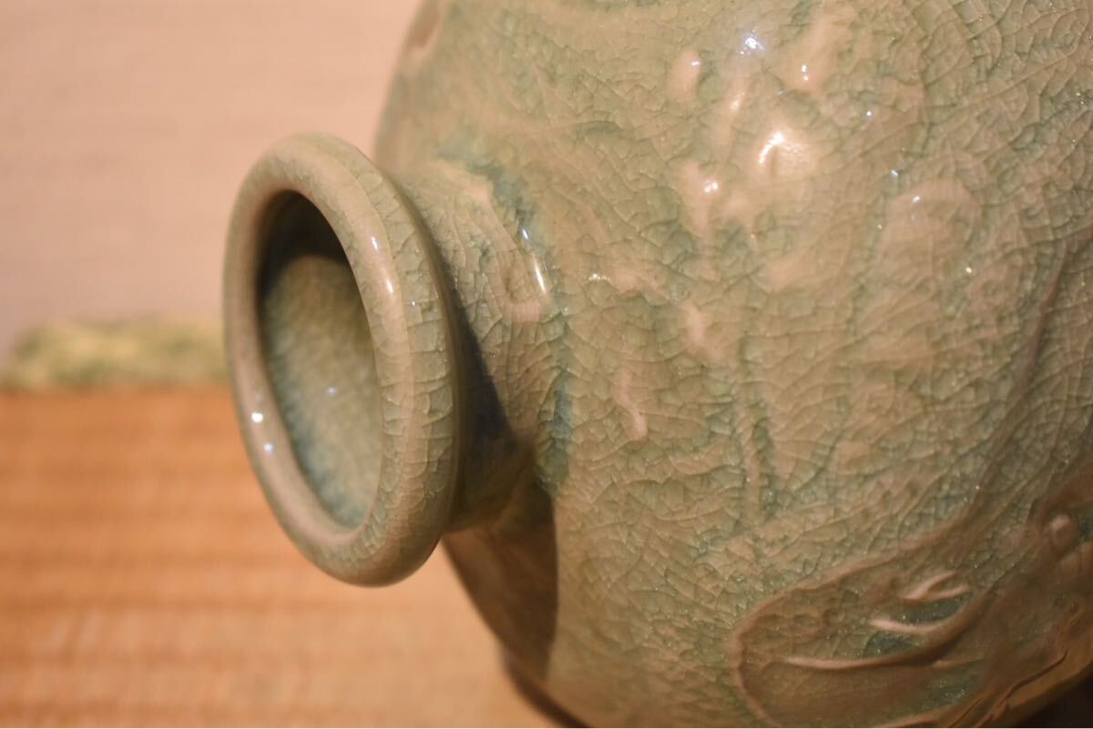 Yahoo!オークション - 【GE】E109【コレクター所蔵品】時代 青磁花瓶/...