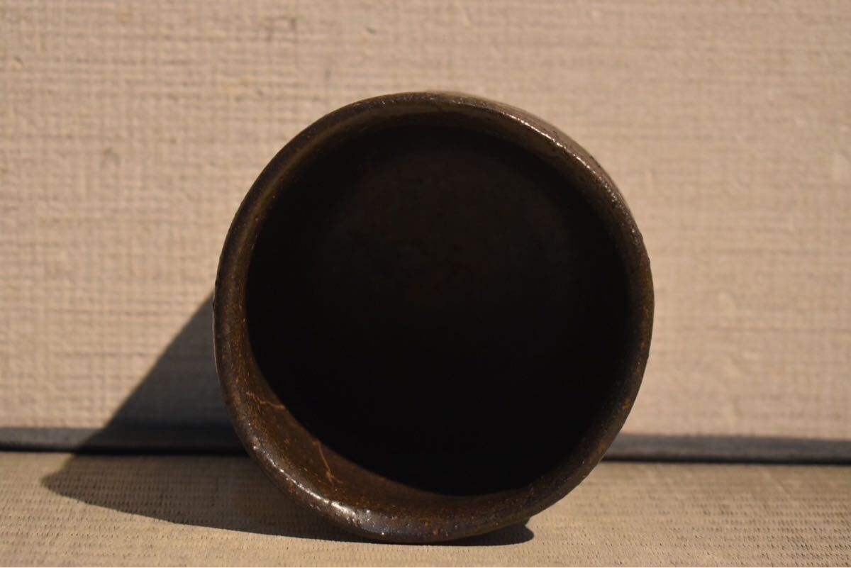 Yahoo!オークション - 【GE】M107【コレクター所蔵品】時代 黒織部筒茶...