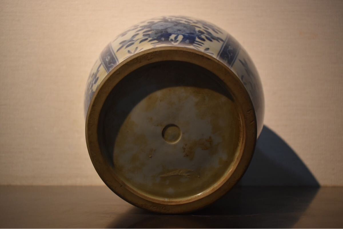 Yahoo!オークション - 【GE】Y172【コレクター所蔵品】時代 染付蓋壺/...