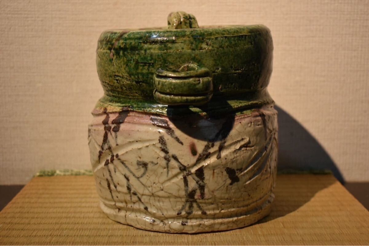 Yahoo!オークション - 【GE】M153【コレクター所蔵品】時代 織部水指/...