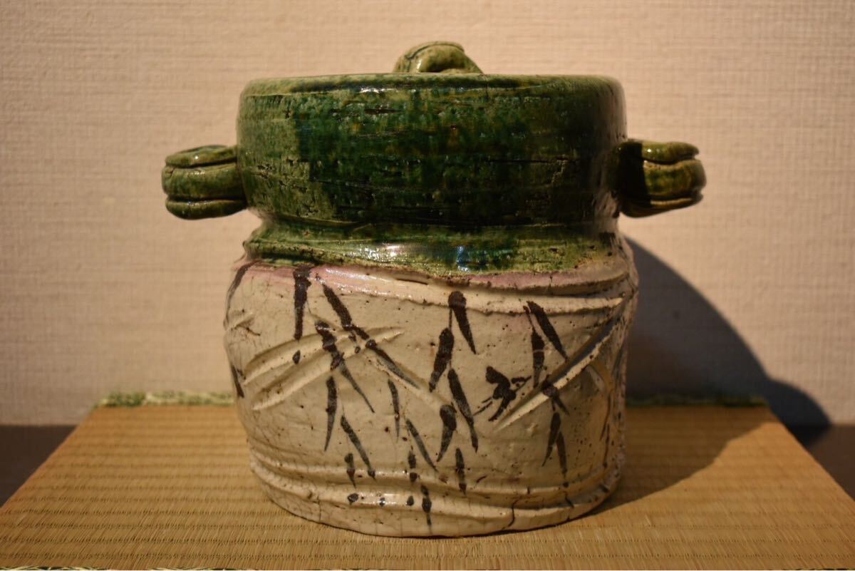 Yahoo!オークション - 【GE】M153【コレクター所蔵品】時代 織部水指/...