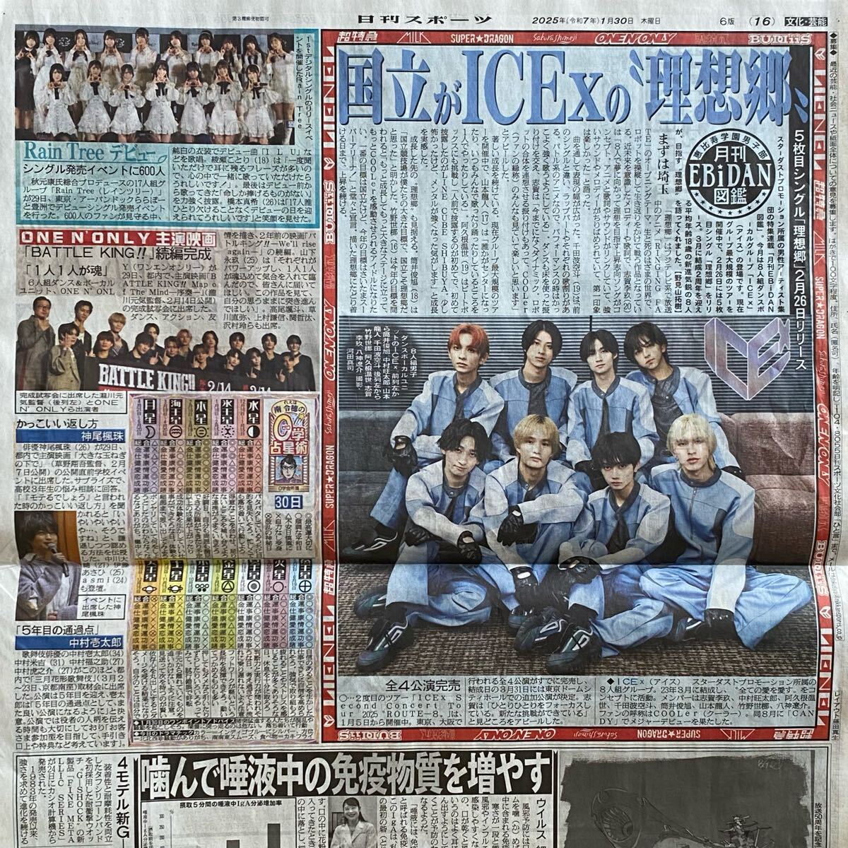 Yahoo!オークション - 2025年 1/30 日刊スポーツ 月刊EBiDAN図鑑 ICEx ...