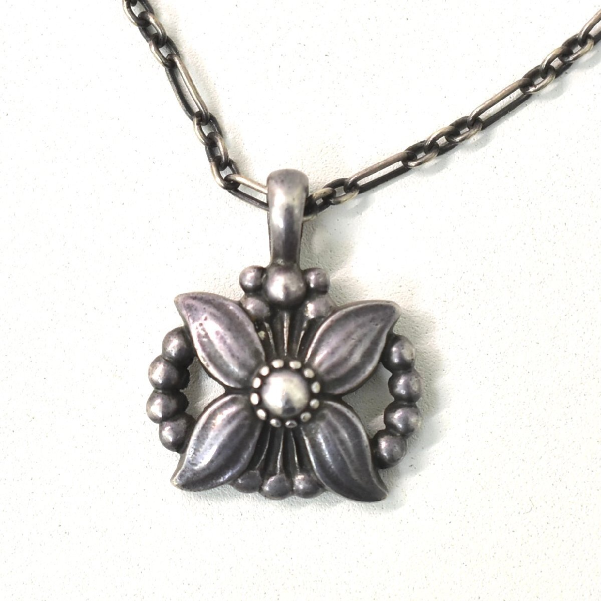 Yahoo!オークション - (11-2918) GEORG JENSENフラワーネックレス 925 ...