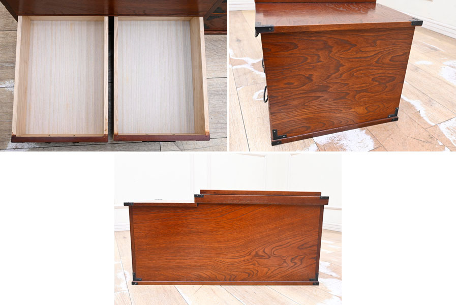 Yahoo!オークション - QY11 日本製 欅木目 火鉢 長火鉢 囲炉裏 座卓 手...