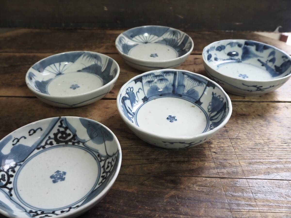 OAN 古伊万里 染付 宝文 五弁花 くらわんか 深皿 4種5客 セット 渦福 銘有 骨董 古美術 古道具 民藝 古民藝 茶道具 懐石 窯傷(染付)｜売買されたオークション情報、yahooの ...