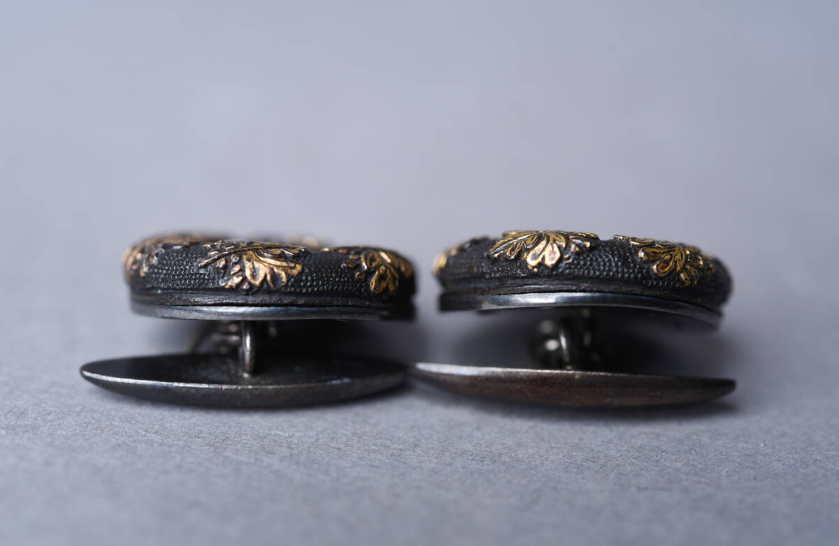 Yahoo!オークション - 【SBCB/G】5068 時代 銅地 桐紋図 カフス一対 ア...
