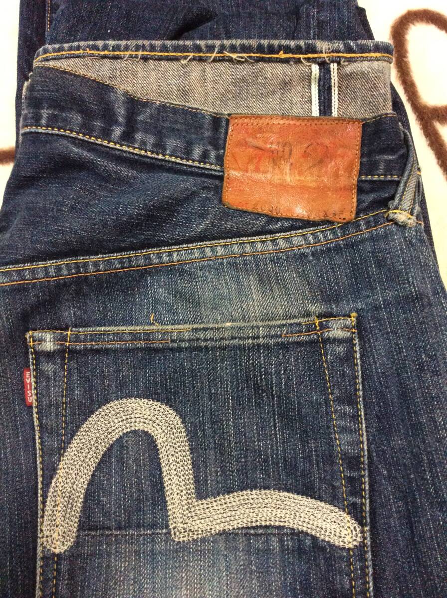 Yahoo!オークション - EVISU 2001 No2 白刺繍カモメ 501XXタイプ 良い...