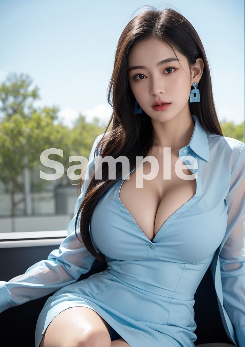 Yahoo!オークション - 高画質 美女 AI ポスター OL A4 美少女 美乳 巨...