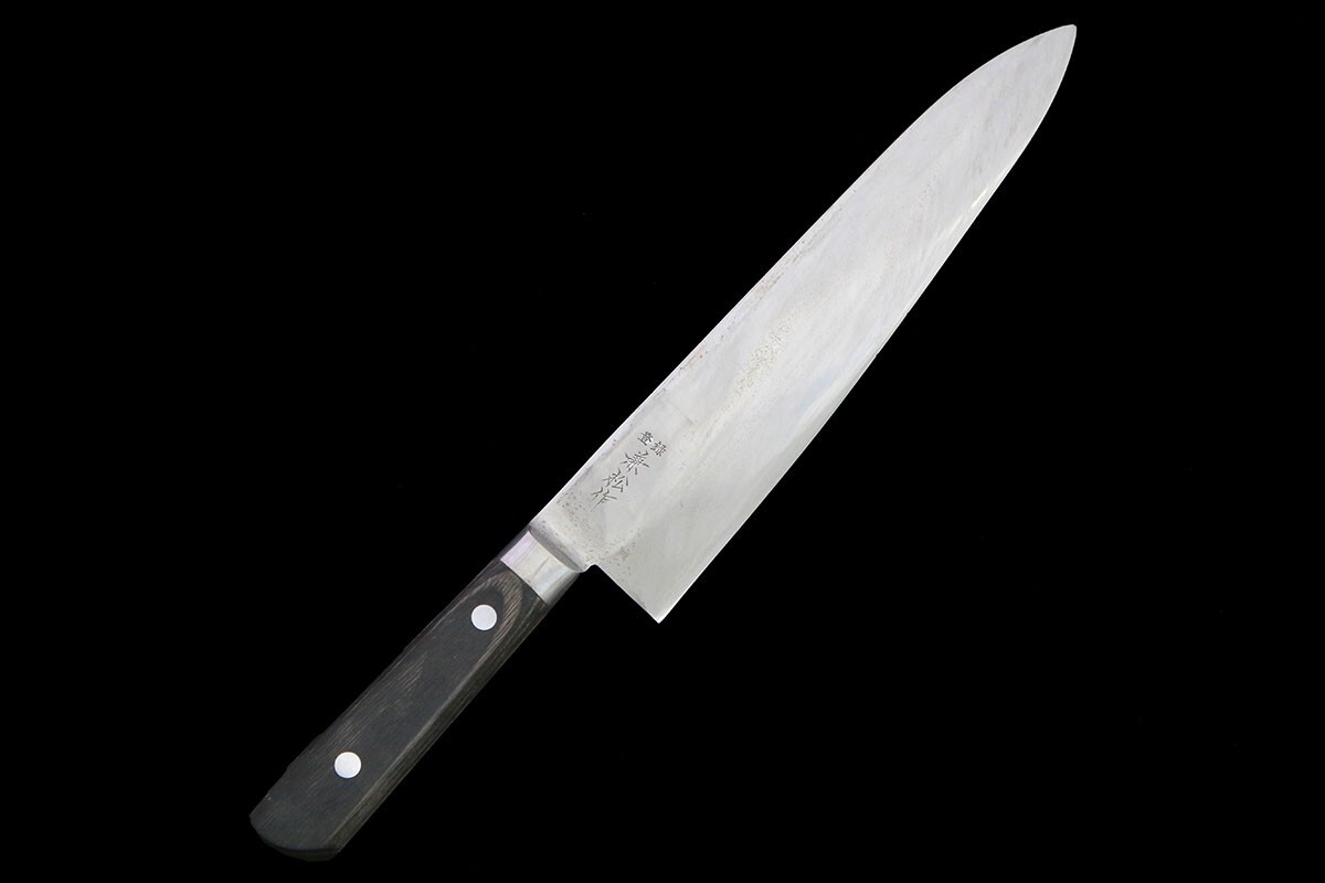 Yahoo!オークション - 並品｜兼松 牛刀 洋包丁 270mm 鍔付き柄 白鞘 KN...