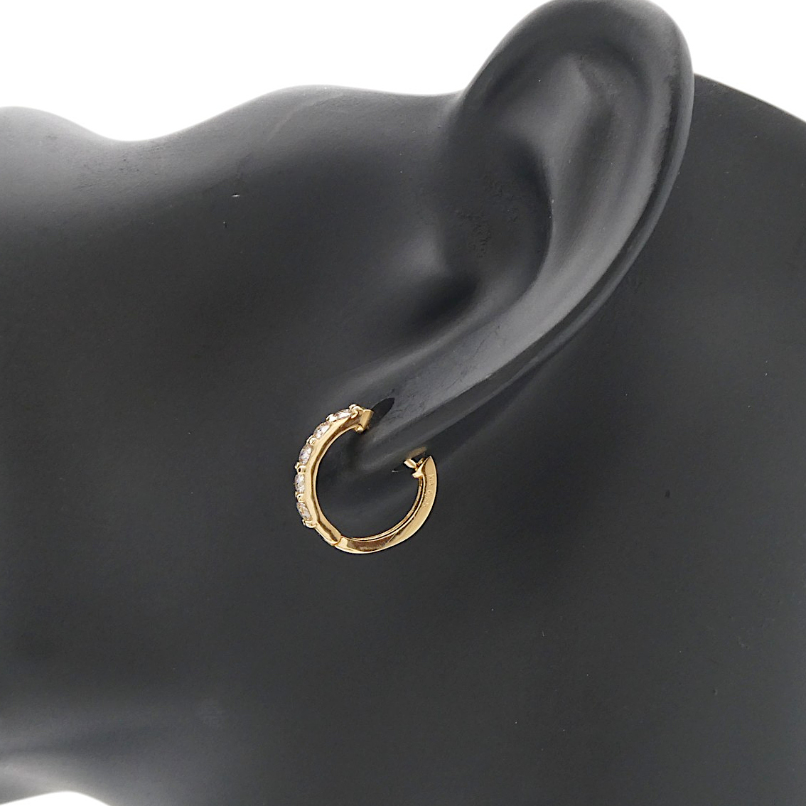 Yahoo!オークション - K18 フープ ピアス ダイヤモンド0.25ct/0.25ct