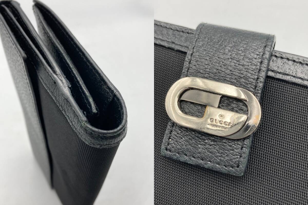 GUCCI グッチ キャンバスレザー Wホック 2つ折り長財布 035 0416 GUCCI グッチ キャンバスレザー Wホック 2つ折り長財布 035 0416