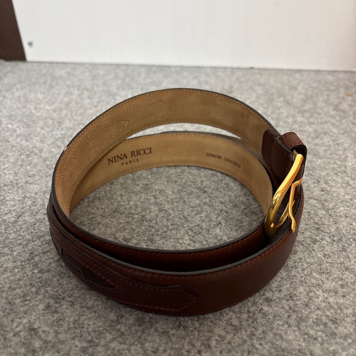 Yahoo!オークション - T346 NINA RICCI ニナリッチ クロコダイル ベル...