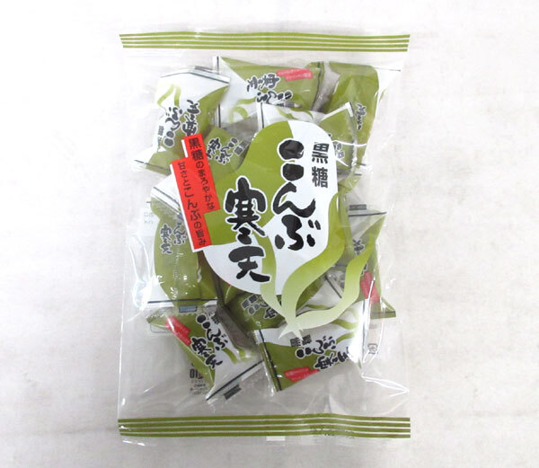 Yahoo!オークション - 送料300円(税込) gb497 黒糖こんぶ寒天 170g 24...