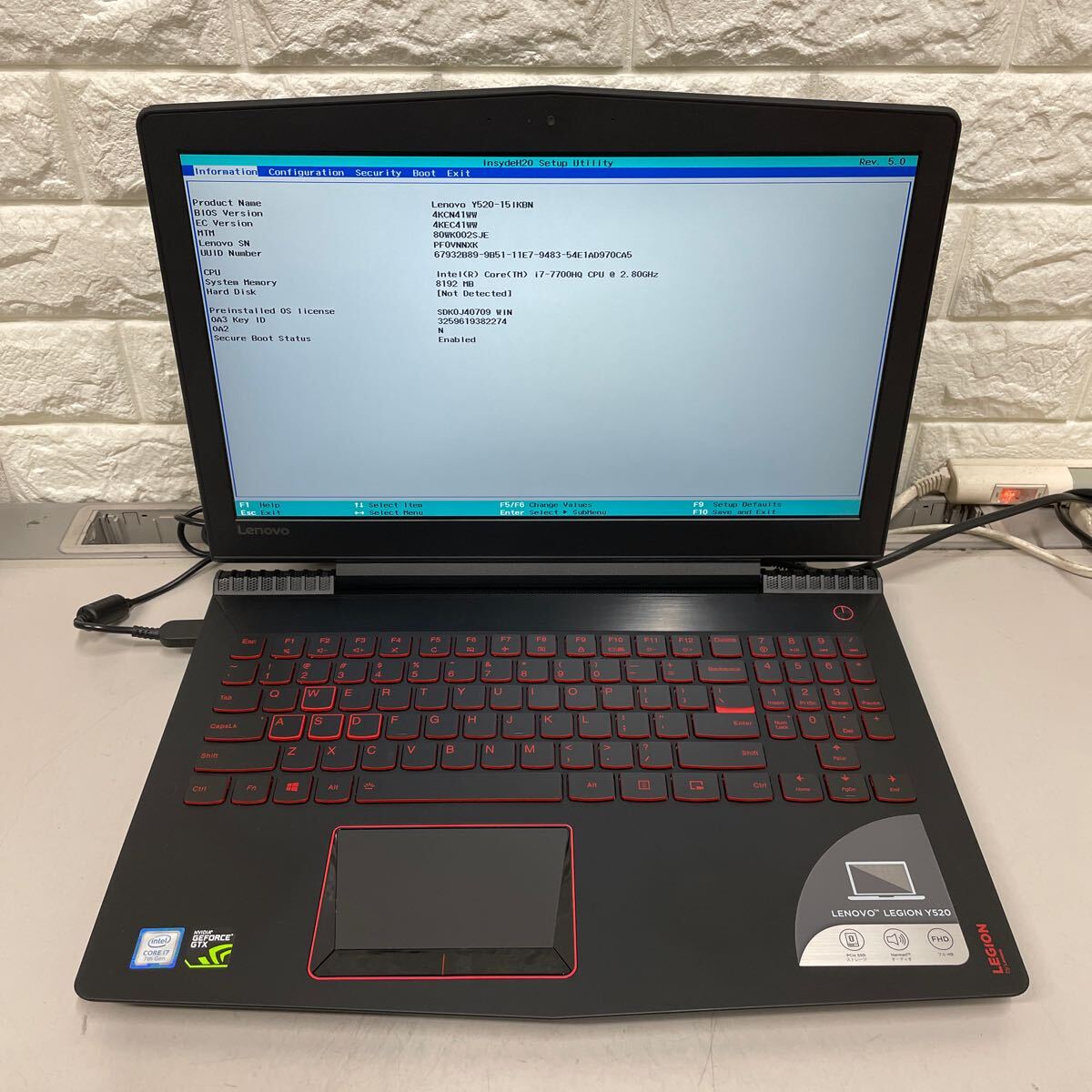 Yahoo!オークション - オ38 Lenovo LEGION Y520-15IKBN 80WK Core i7 7...