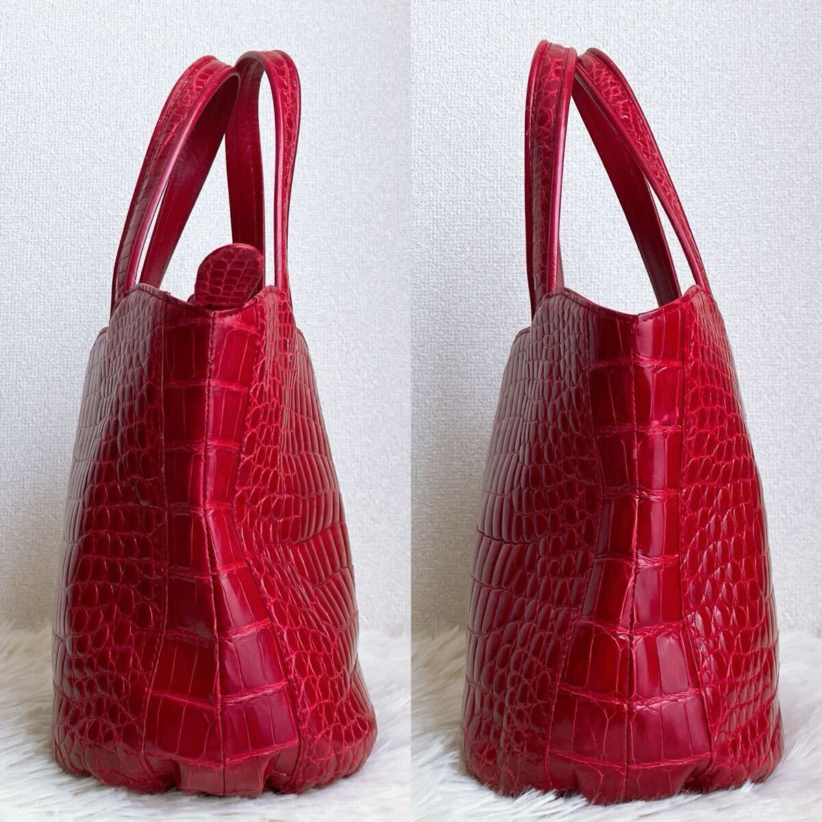 JRA認定 Crocodile クロコダイル ハンドバッグ 財布付き JRA認定 Crocodile クロコダイル ハンドバッグ 財布付き