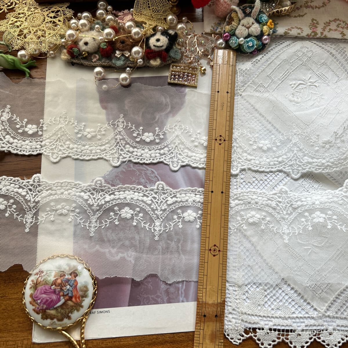 Yahoo!オークション - 1m 綿刺繍 ケミカルレース Q7-10