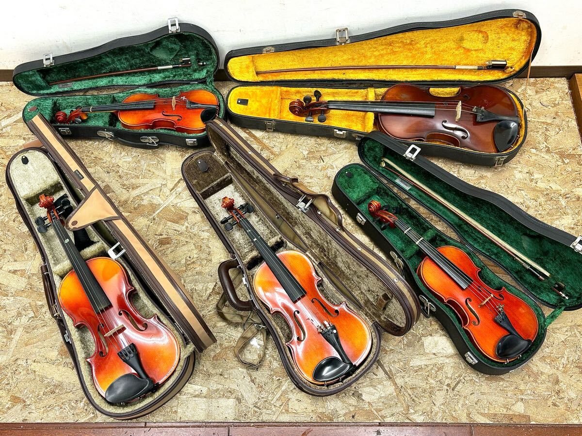 1円〜 SUZUKI VIOLIN まとめて No. 280 3/4 240 4/4 280 1/2 330 1/4 220 1/8 弦楽器 スズキ バイオリン 楽器 ケース付き 弓 当時物 ...