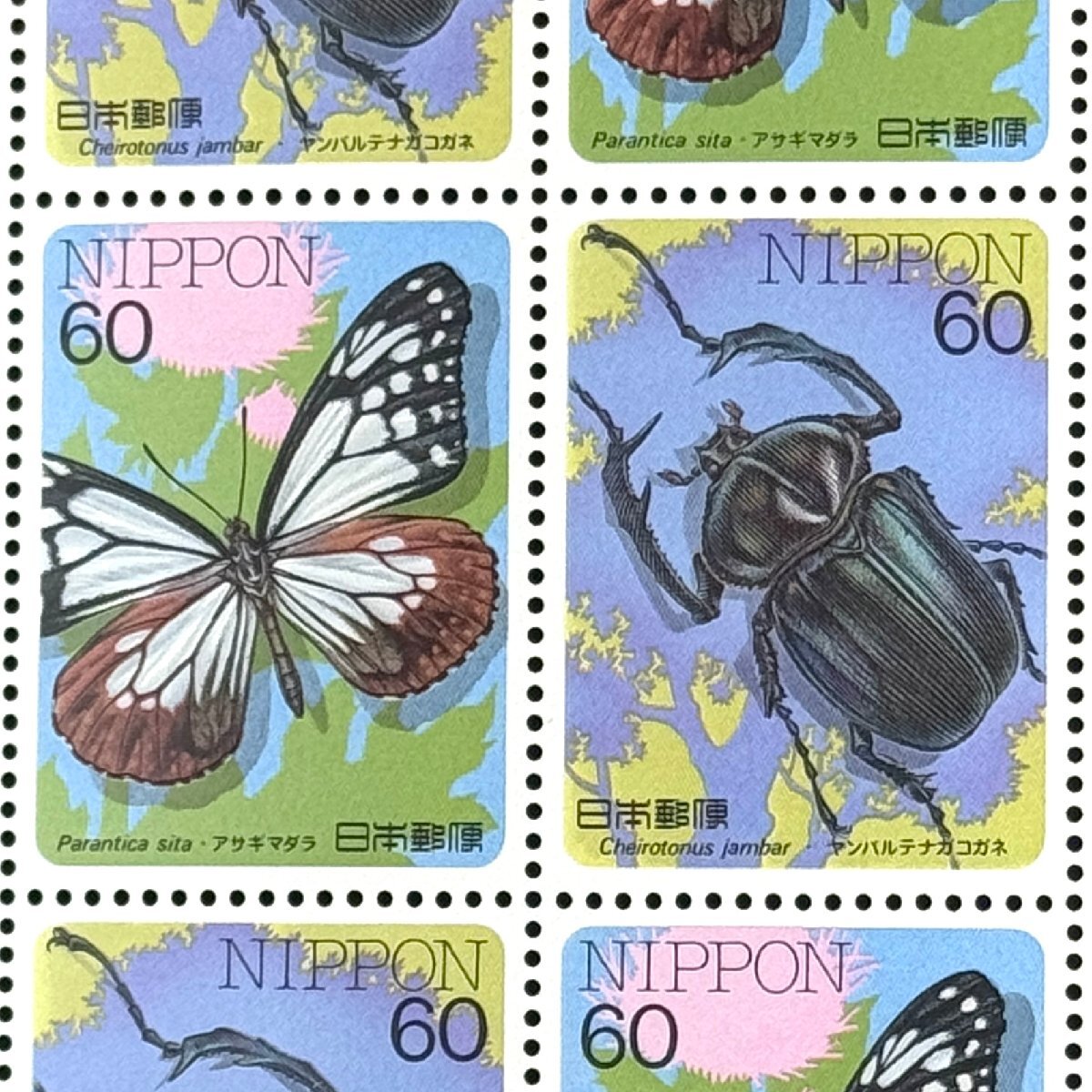 切手2959 昆虫シリーズ 第4集 アサギマダラ ヤンバルテナガコガネ 60円20面1シート(昆虫)｜売買されたオークション情報、yahooの商品情報をアーカイブ公開 - オークファン ...