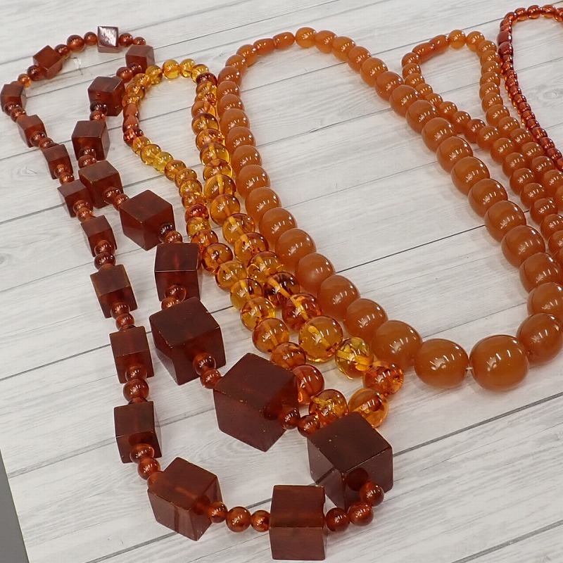 Yahoo!オークション - AC-6118 本琥珀 アンバーアクセサリー まとめ売...