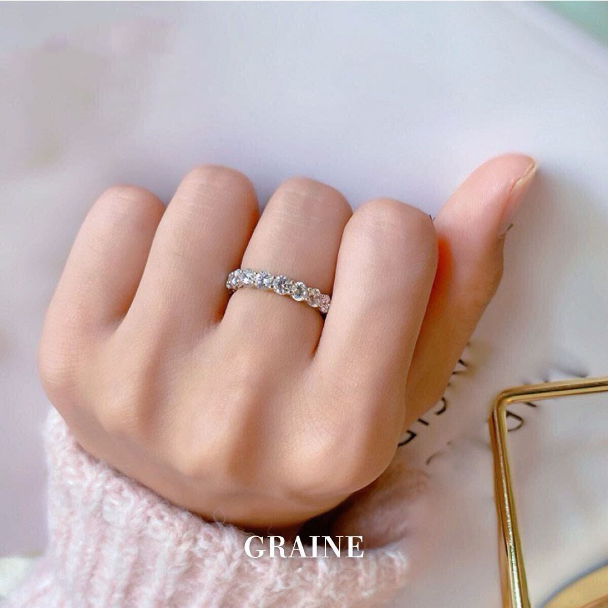 Yahoo!オークション - 最高品質 モアサナイト フルエタニティリング 合...