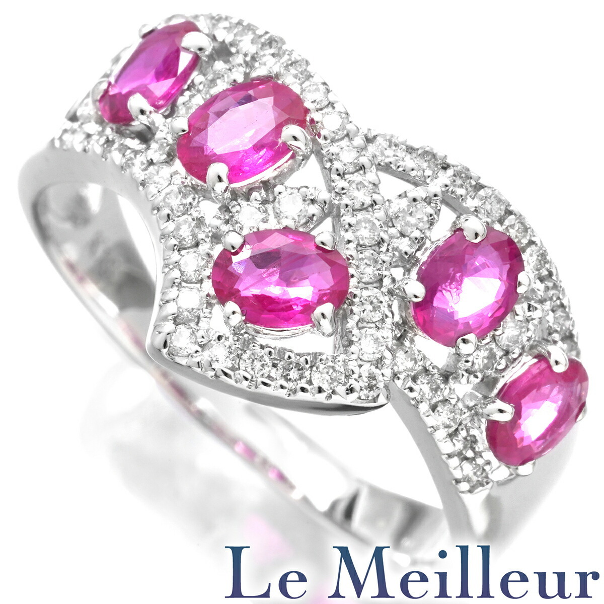 Yahoo!オークション - リング 指輪 ルビー ダイヤモンド 0.29ct K18 14...