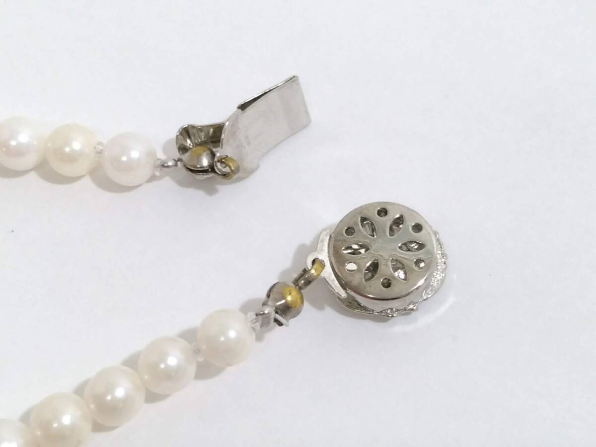 Yahoo!オークション - 本真珠 ネックレス/パール粒約5.1mm玉/全長約44c...