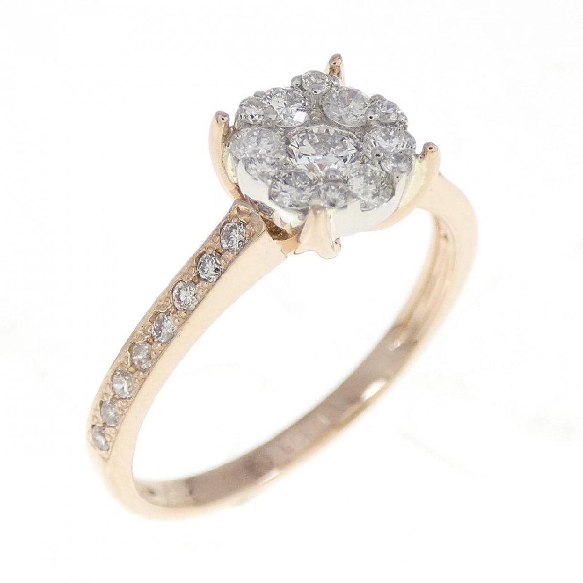 Yahoo!オークション - K18PG/PT ダイヤモンド リング 0.123CT