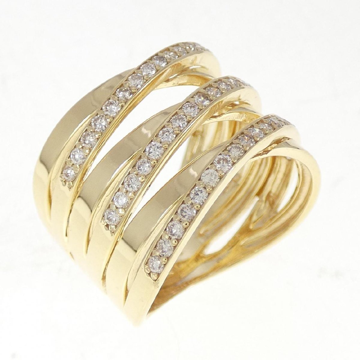 Yahoo!オークション - K18YG ダイヤモンド リング 0.55CT