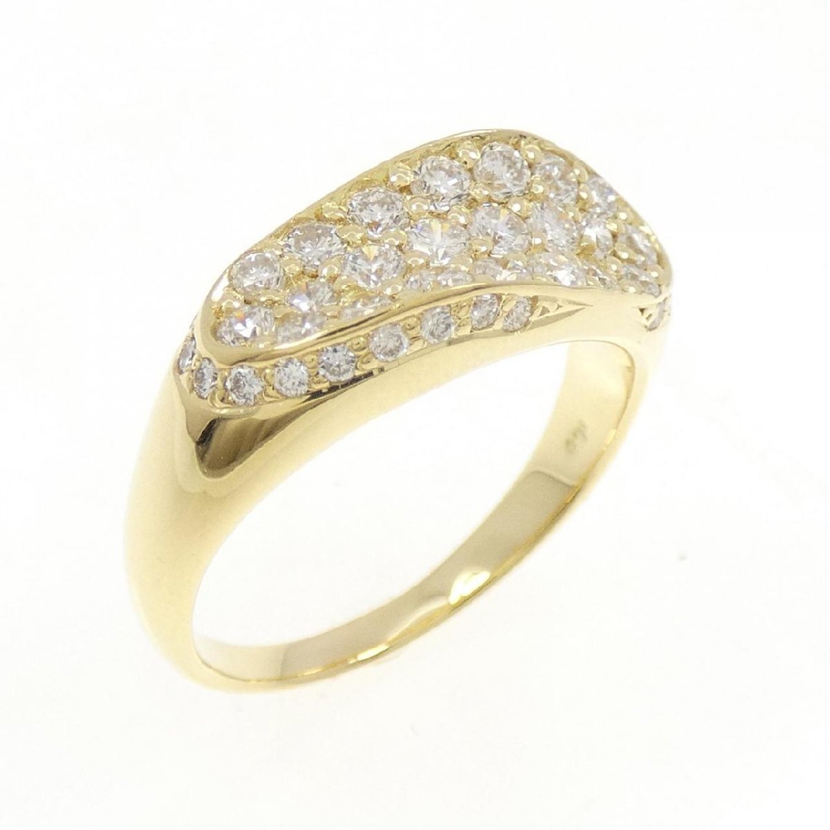 Yahoo!オークション - K18YG パヴェ ダイヤモンド リング 0.80CT