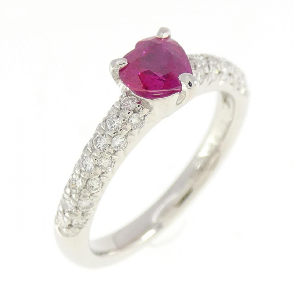 Yahoo!オークション - PT ハート ルビー リング 0.63CT