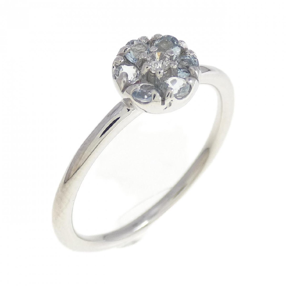 Yahoo!オークション - K18WG アクアマリン リング 0.17CT