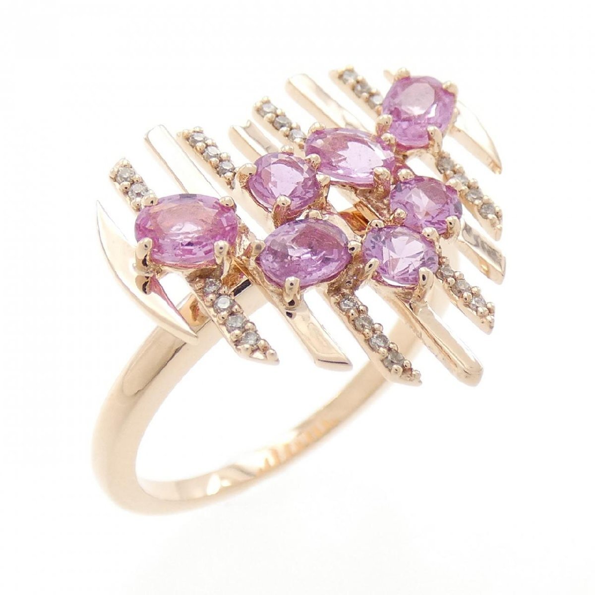 Yahoo!オークション - K10PG ハート サファイヤ リング