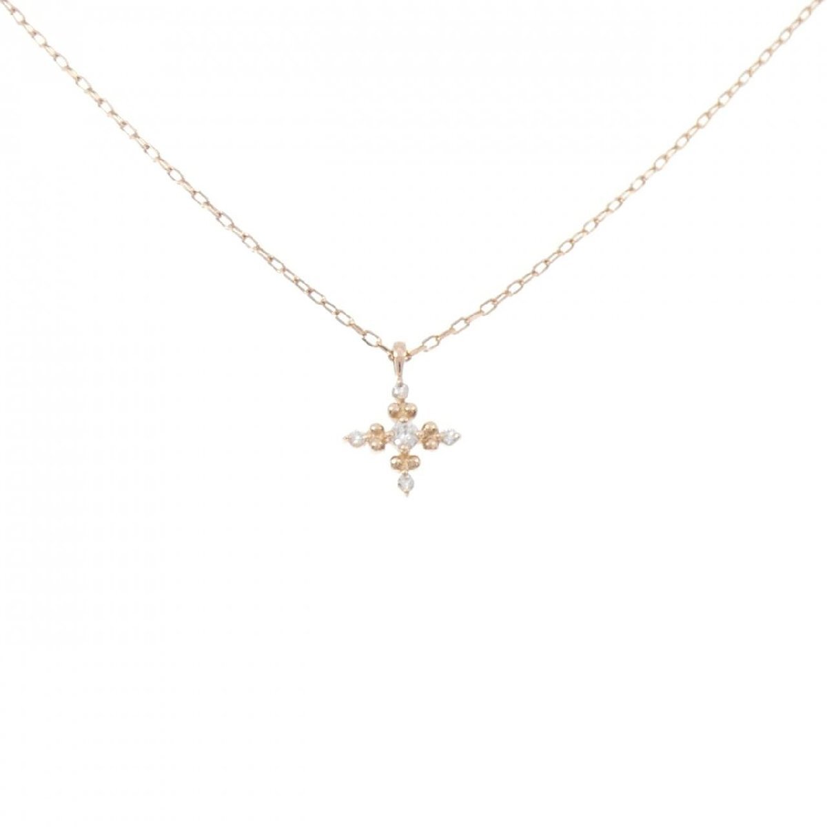 Yahoo!オークション - K10PG ダイヤモンド ネックレス 0.07CT