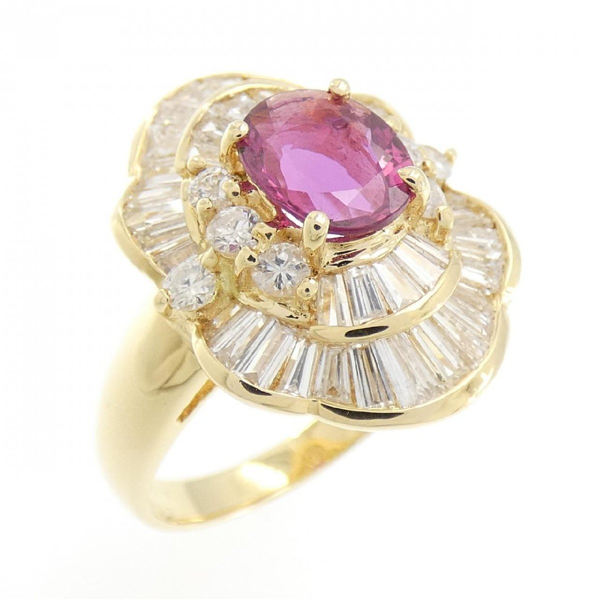 Yahoo!オークション - K18YG ルビー リング 0.97CT