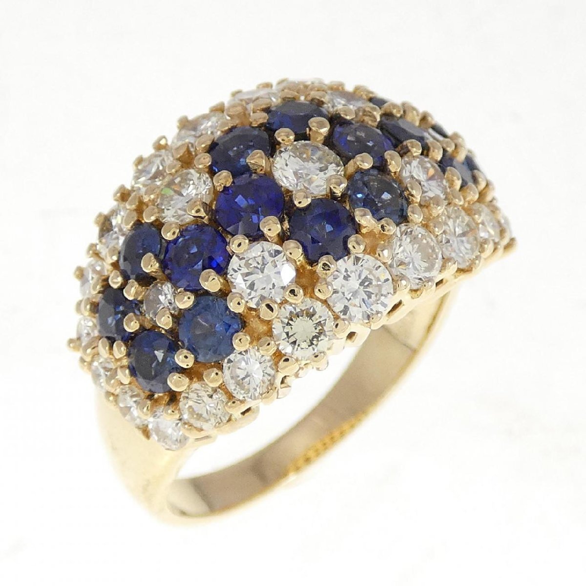 Yahoo!オークション - K18YG フラワー サファイヤ リング 1.84CT