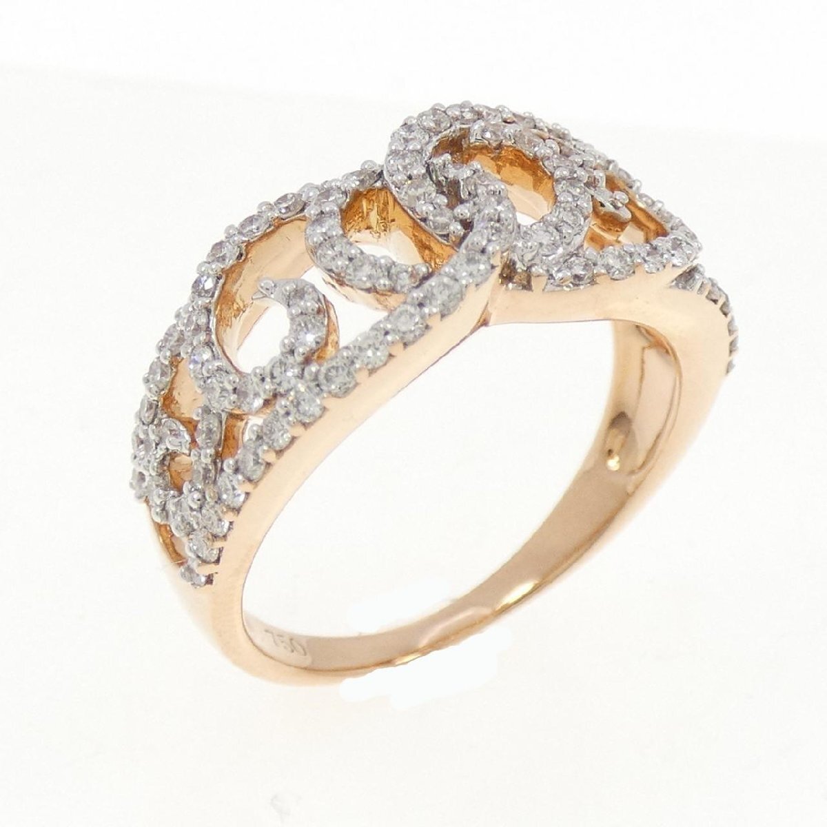 Yahoo!オークション - 750PG ダイヤモンド リング